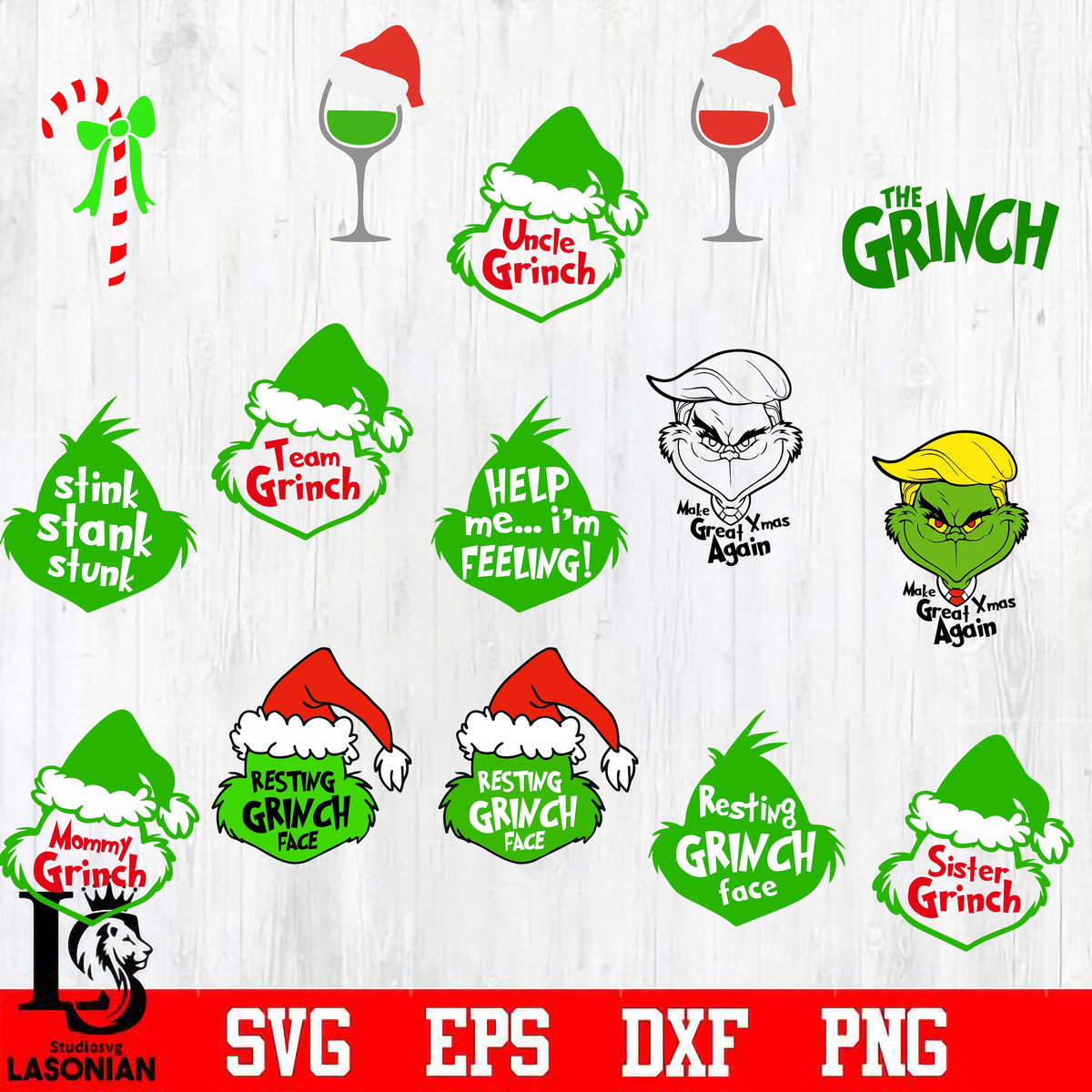 grinch bundle 27 file svg dxf pdf png file – lasoniansvg