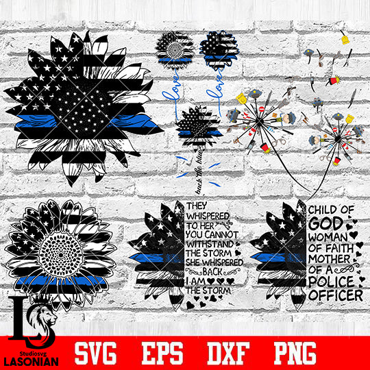 police flower bundle svg dxf eps png file – lasoniansvg