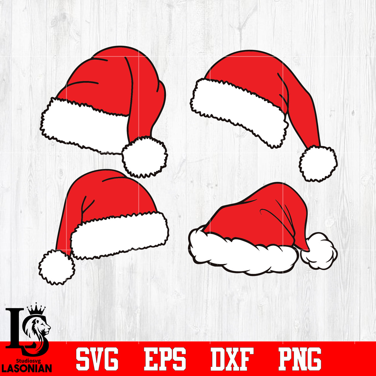 santa hat bundle svg eps dxf png file – lasoniansvg