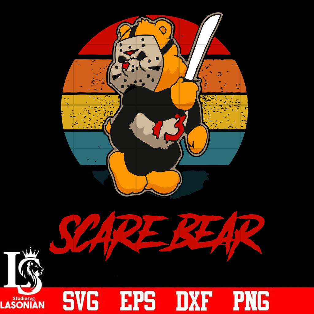 scare bear svg, halloween svg, png, dxf, eps digital file – lasoniansvg